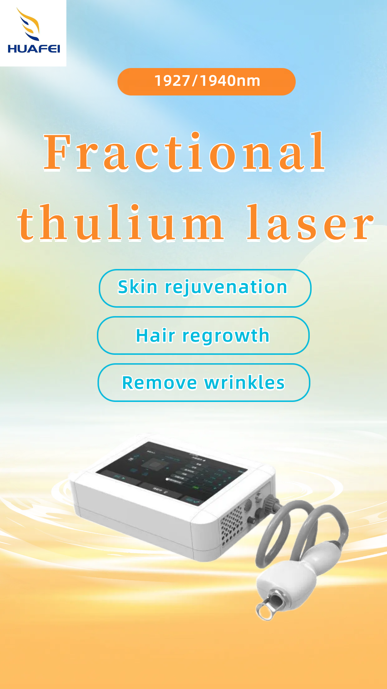 Fractional thulium laser with skin rejuvenation, hair regeneration and ...